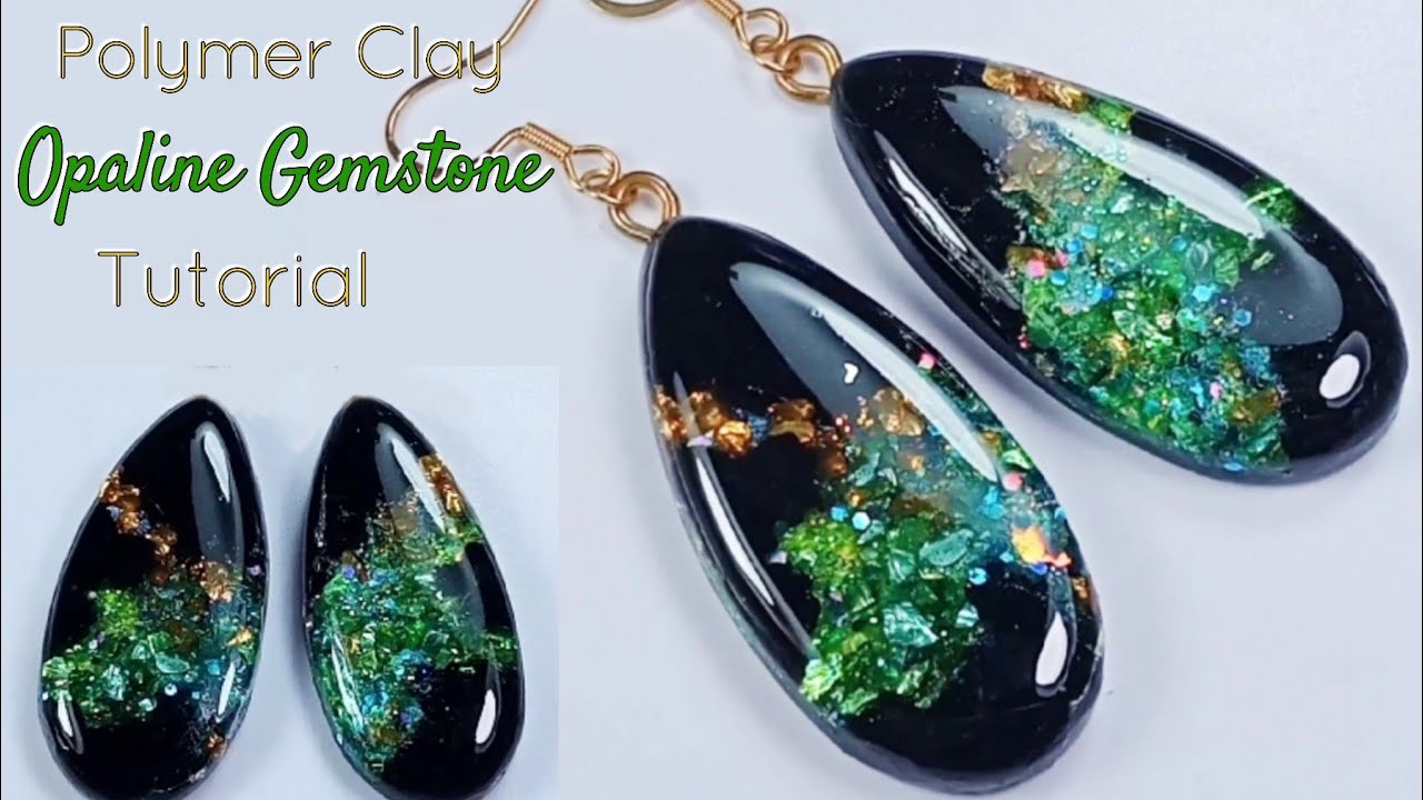 Polymer Clay Black OPALINE Gemstone Tutorial / LoviCraft - YouTube