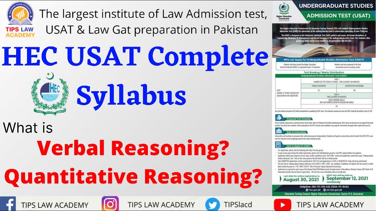 Syllabus of USAT by HEC | Complete USAT test Syllabus| what is verbal ...