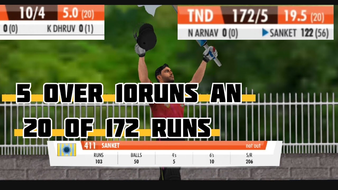 5 Over 10 Runs and 20 over 172 in my career mode wcc3 #cricket #wcc3 ...