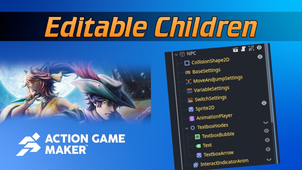 Editable Children (Pros & Cons) - Action Game Maker Godot - YouTube