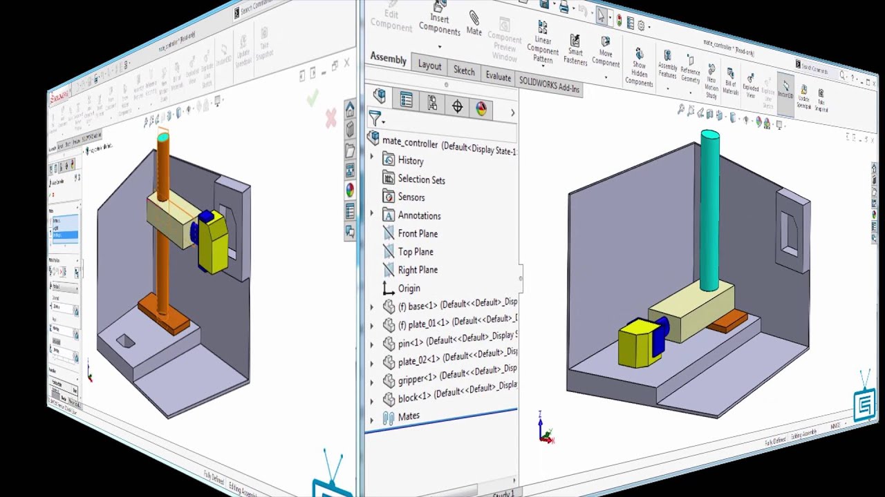 Mate Controller - SolidWorks 2016 - YouTube