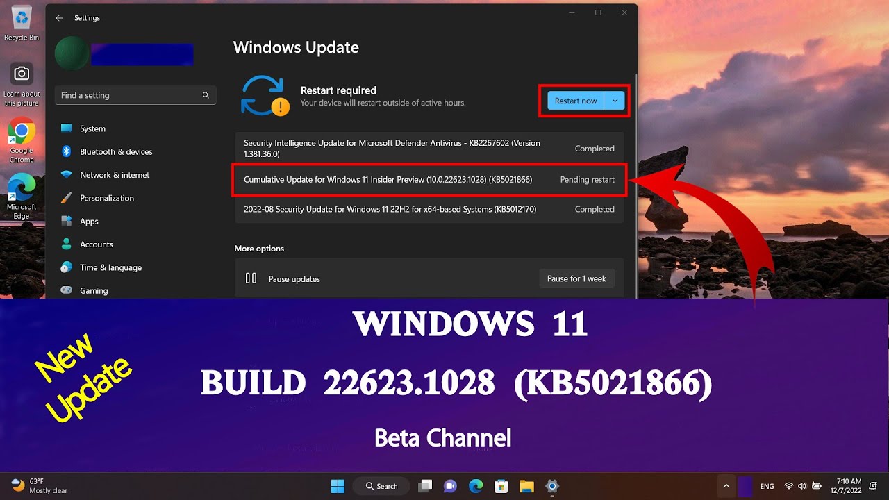 Windows 11 Build 22623.1028 (KB5021866) Beta Channel - YouTube
