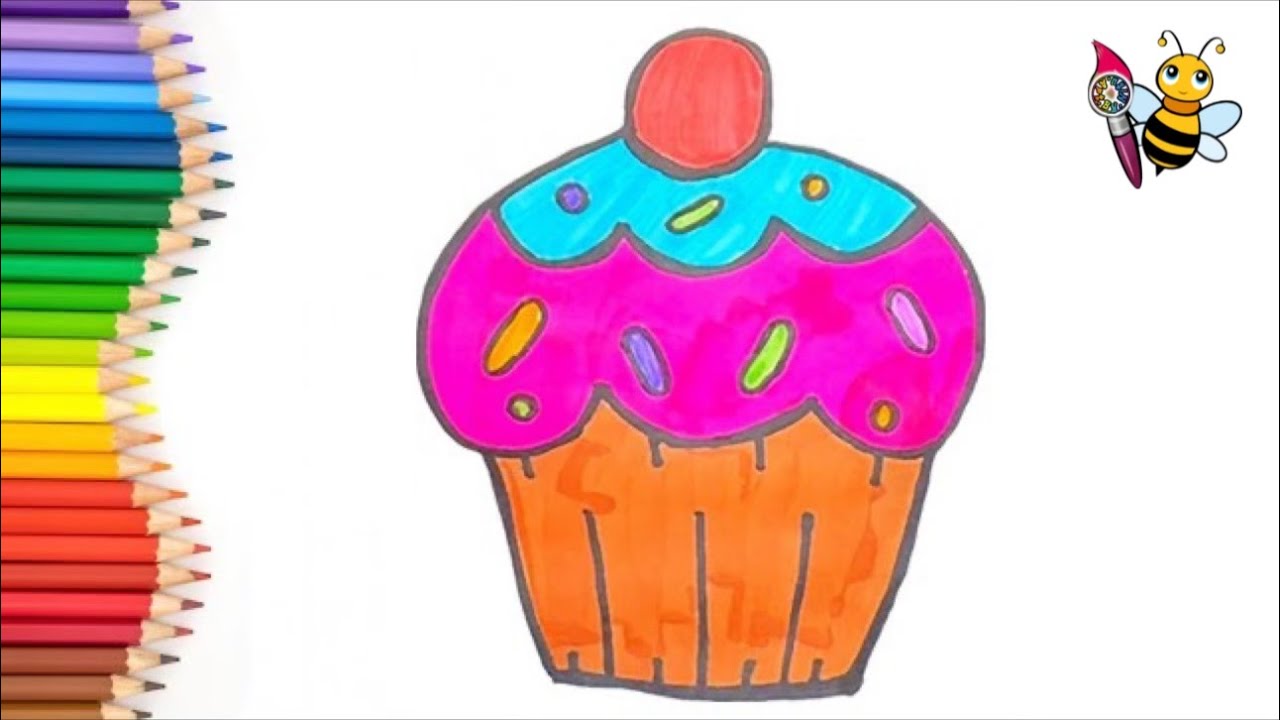 🧁 How to Draw and Color Cupcake | Easy Cupcake Drawing for Beginners 🍰 ...