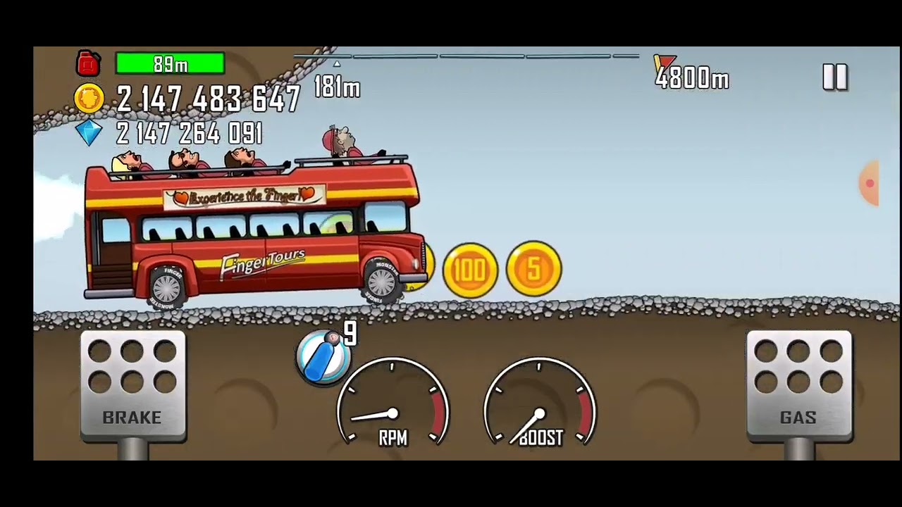 Hill Climb Racing : Tourist Bus & Cave 190m ( Current World Record ...