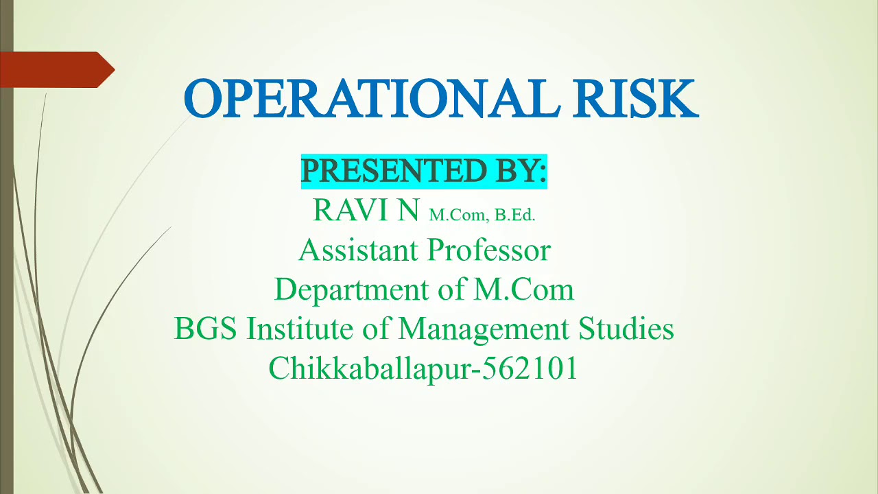 Operational Risk and Types (M.Com) risk management - YouTube