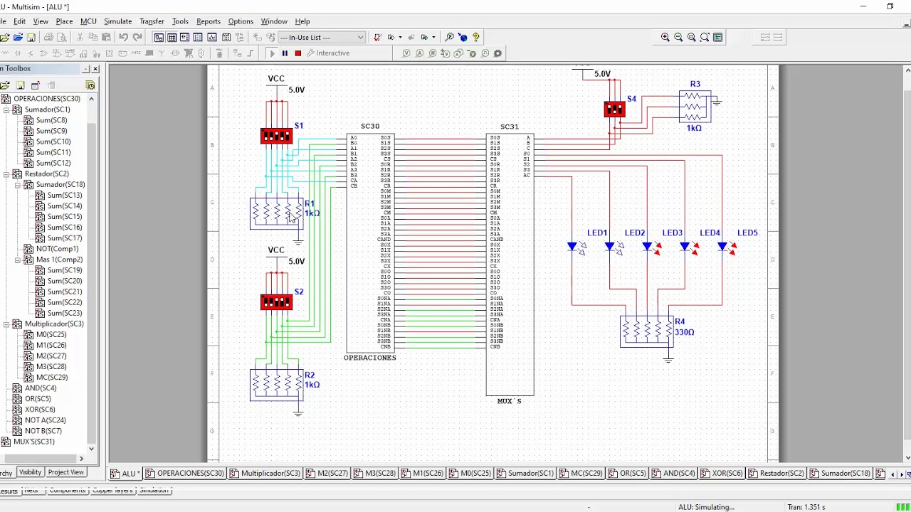Parcial 2. Tarea 2 - ALU en Multisim - YouTube