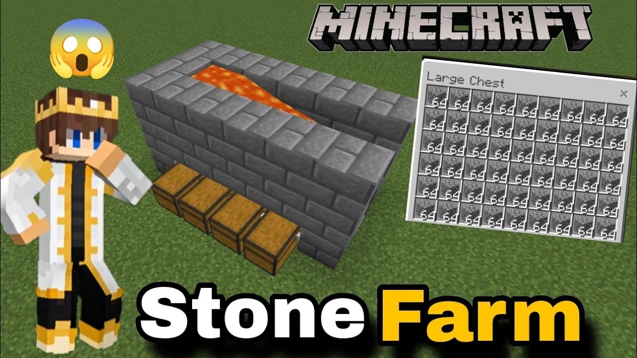 Minecraft stone farm pocket edition 1.21 1.20 🔥 easy stone farm ...