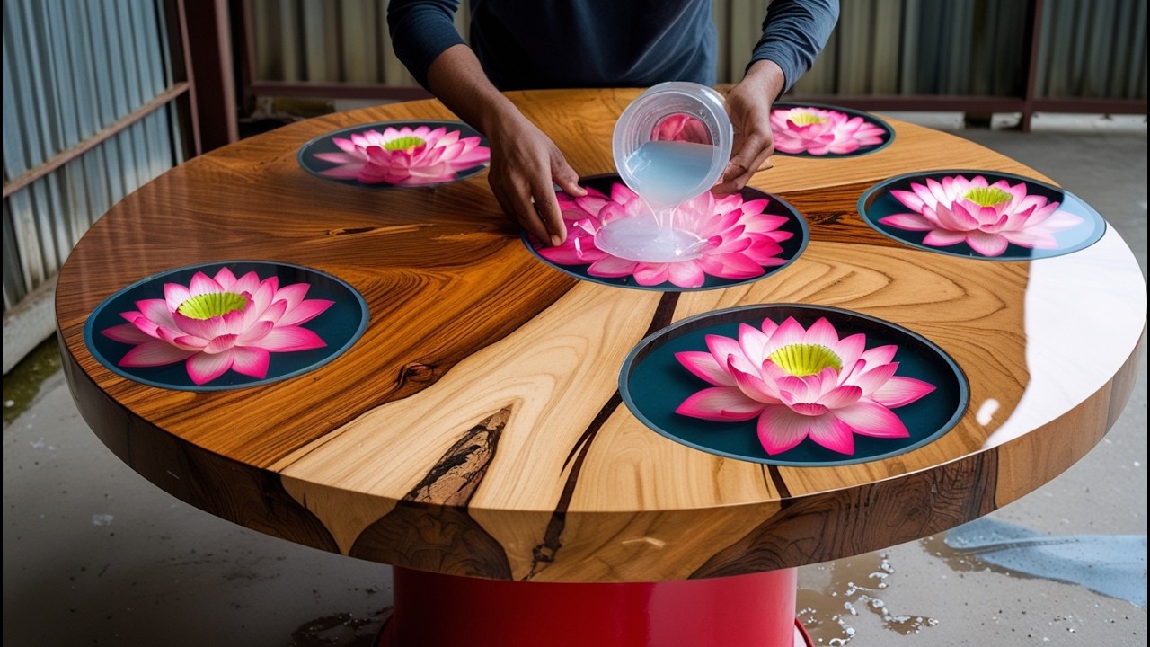 Fancy Coffee Table: Epoxy & Plastic Flowers Create a Masterpiece You've ...