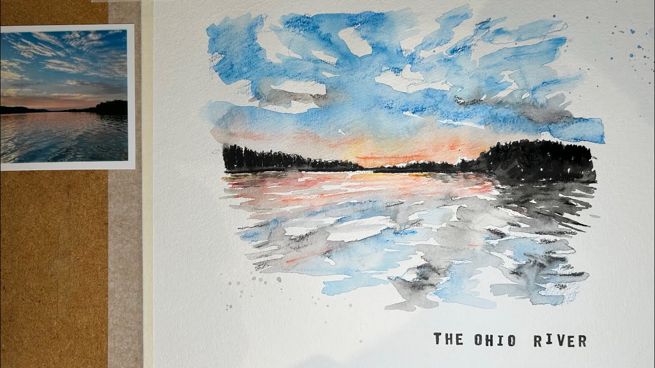 Subscriber’s Pick #1 The Ohio River - Derwent Inktense Pencils - YouTube