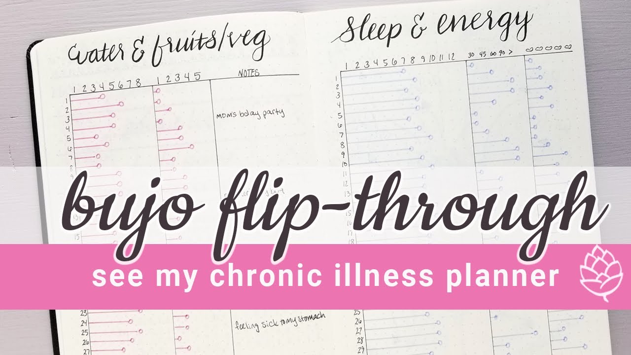Flip Through my Chronic Illness & Wellness Bullet Journal Planner - YouTube