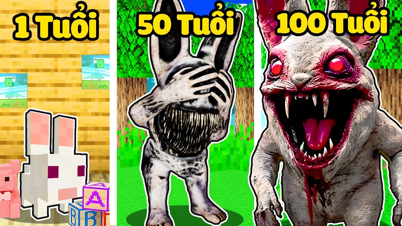 Hachi 24 Giờ Hóa Thành Monster Rabbit Siêu Đáng Sợ Trong Minecraft ...