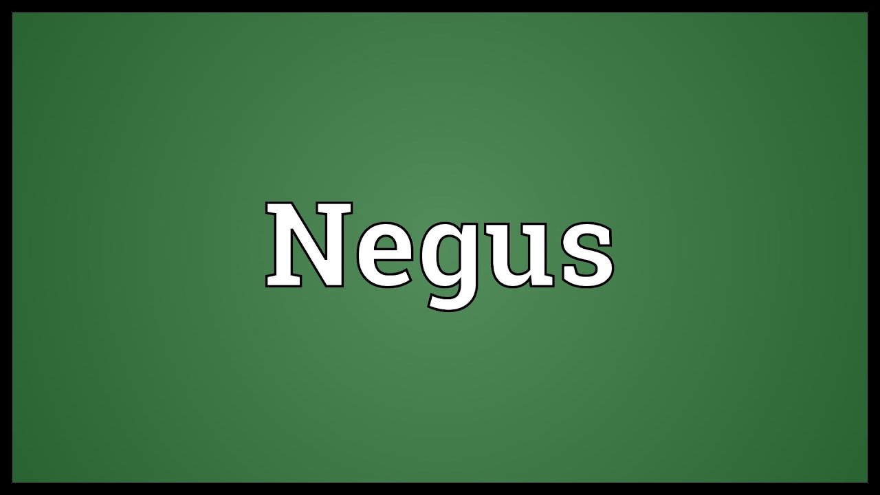 Negus Meaning - YouTube