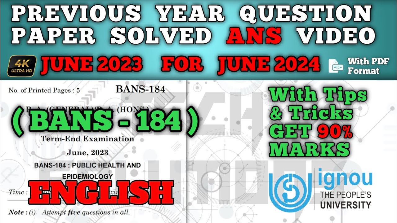 BANS 184 SOLVED QUESTION PAPER JUN 2023 FOR JUN 2024 IN ENGLISH | BANS ...