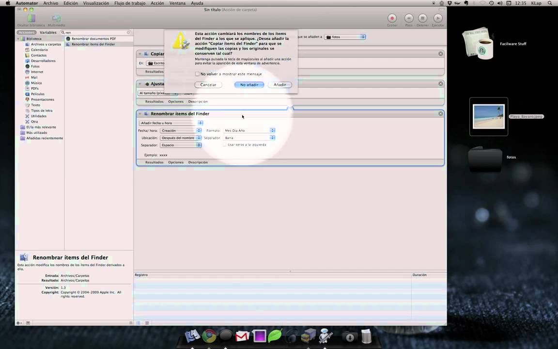 Automator Mac OS X: copiar, redimensionar y sincronizar - YouTube