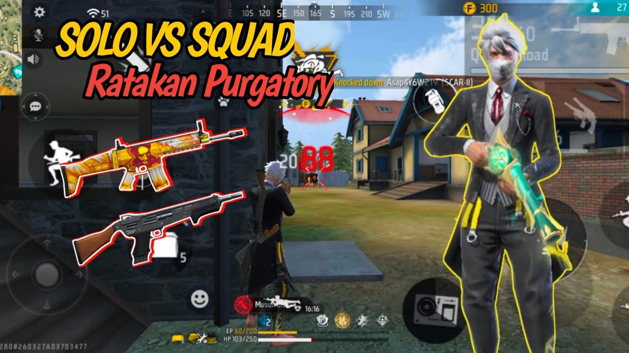 14 KILL SOLO VS SQUAD || RATAKAN MAP PURGATORY - YouTube