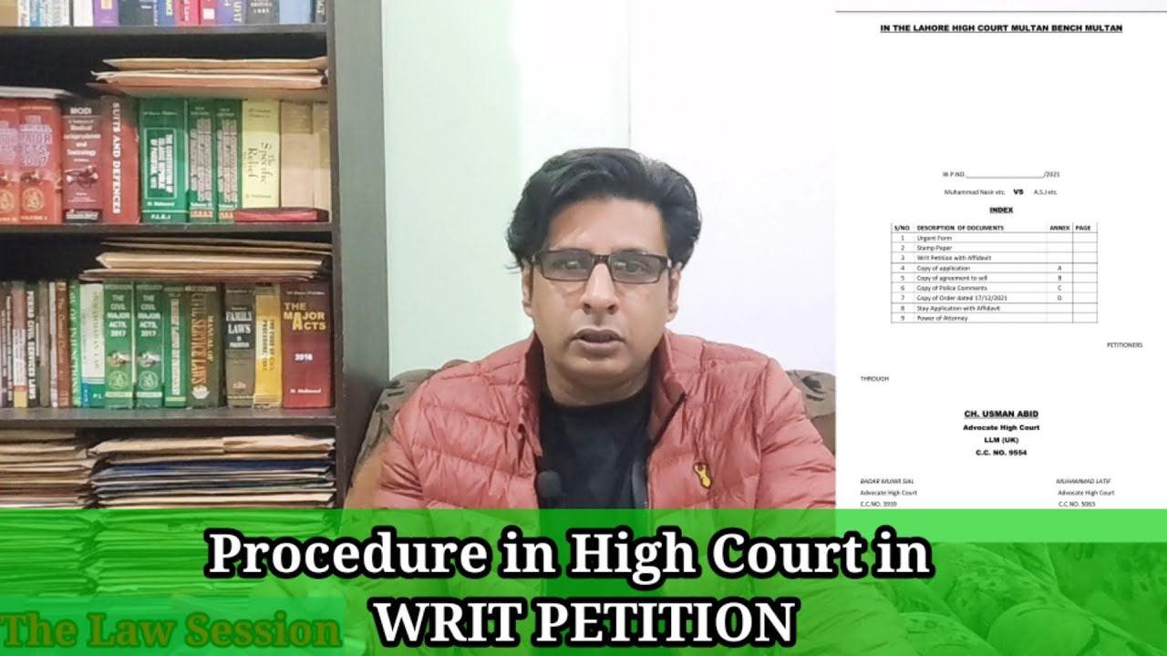 procedure in high court in a writ petition | article 199 constitution ...