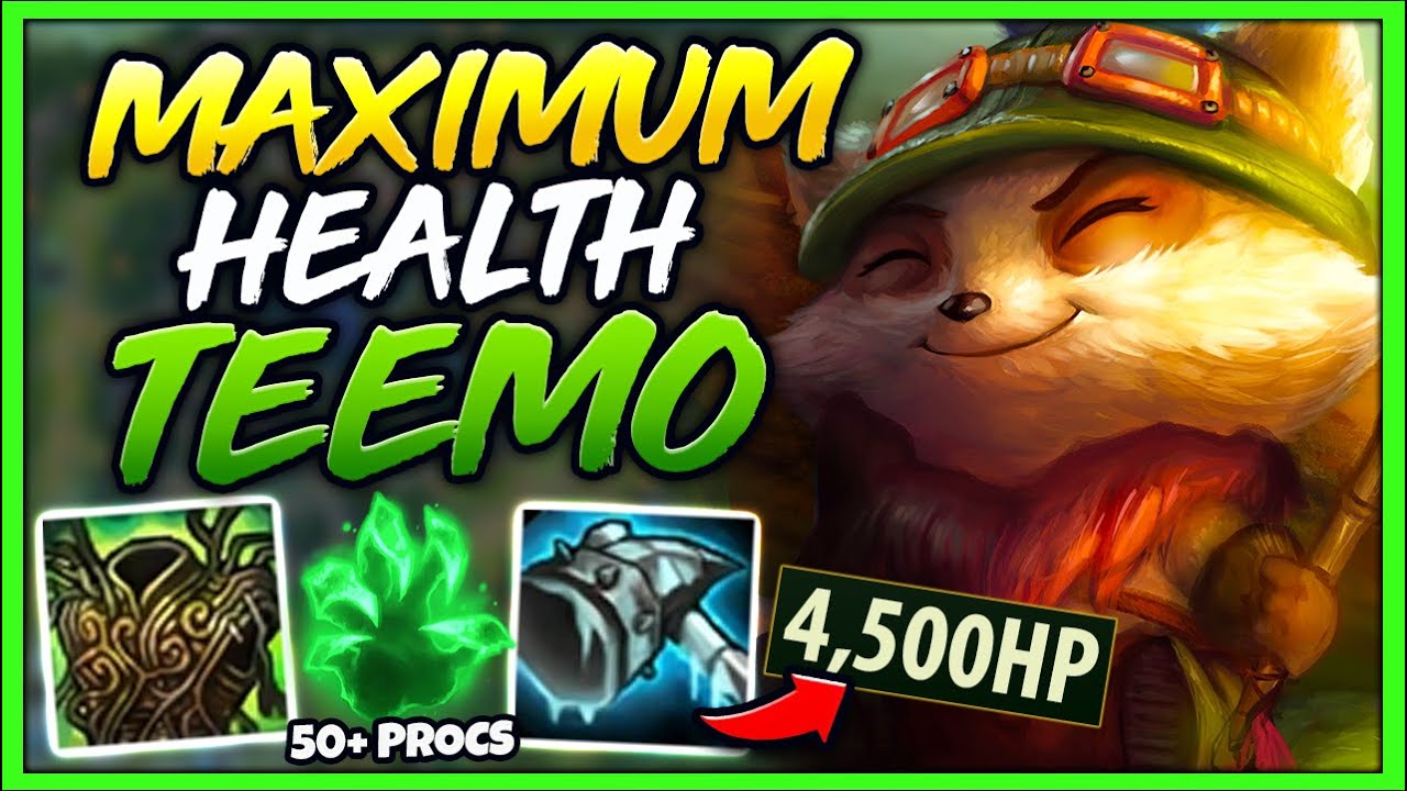 *MAXIMUM HEALTH* TANK TEEMO IS COMPLETELY UNKILLABLE (4,500+ HP ...