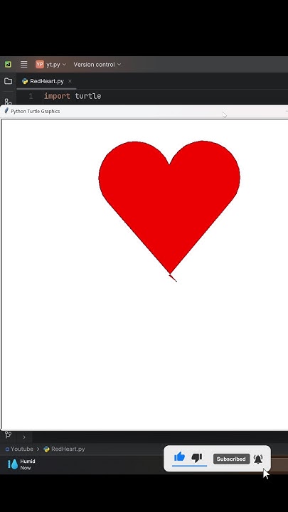 Draw Beautiful Red โฅ๏ธ Using Python ๐ข Phython Programming Viral Tutorial Shorts Python 9034