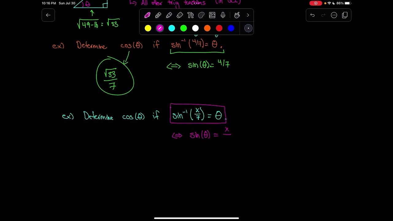 Week 5 | Lesson 14 | Building triangles using inverse trig functions ...