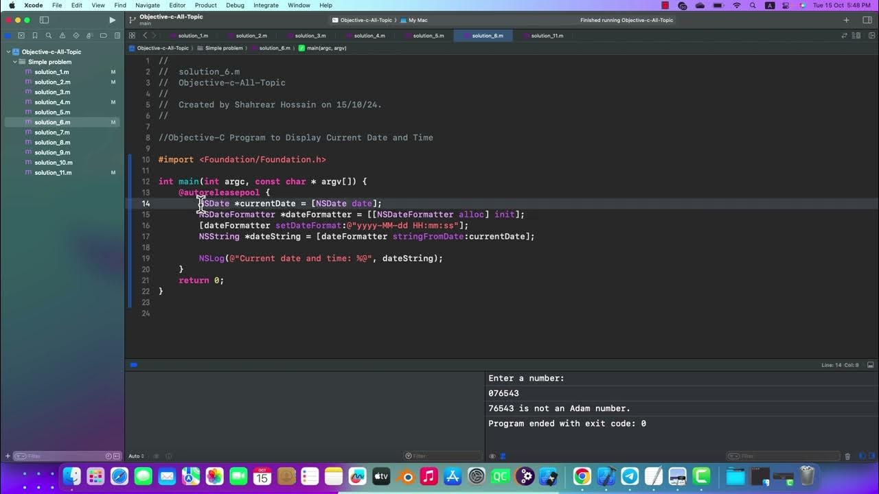 Objective C || To Display Current Date and Time || Bangla - YouTube