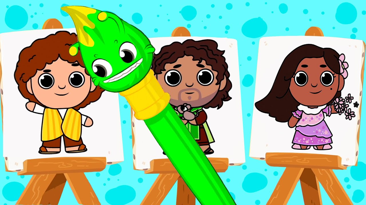Let's paint the MADRIGAL family! | Cartoons for Kids | Groovy the ...