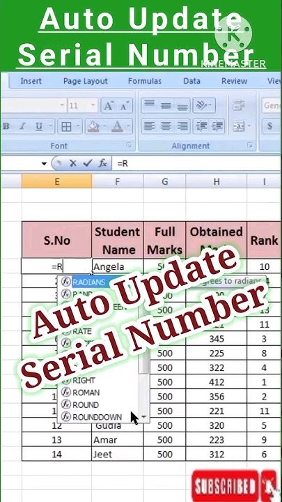 Auto Adjust Serial Number in Excel|| #excel #msexcel #exceltips #computereducation #shorts - YouTube