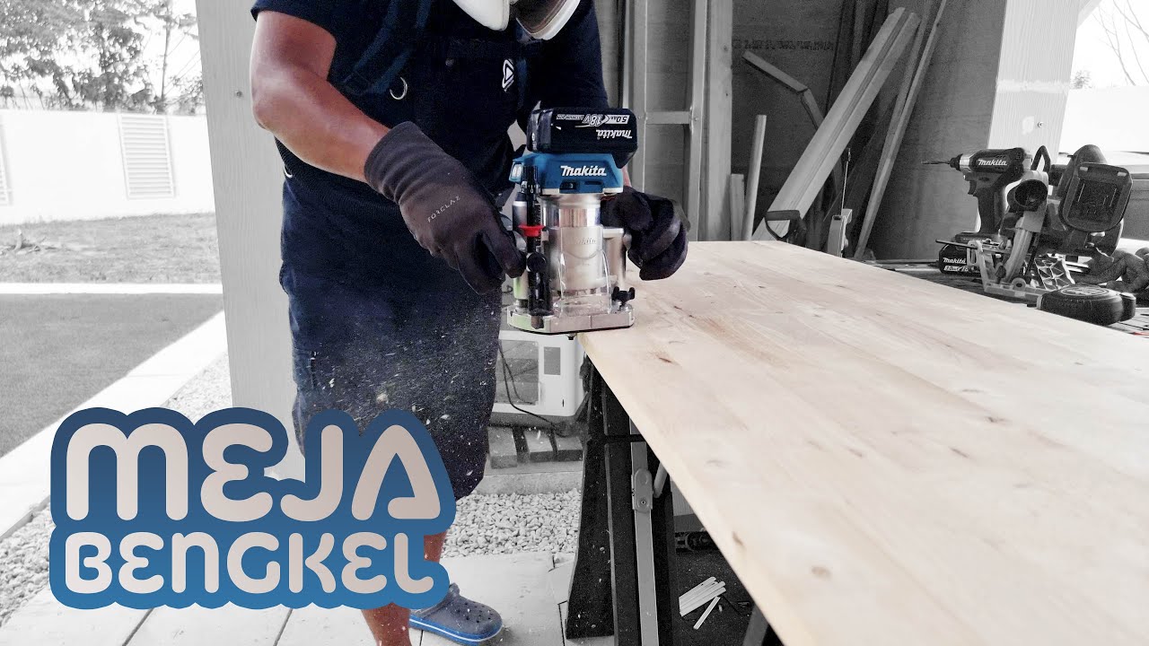 Buat meja bengkel guna kayu getah.. Makin tersusun bengkel saya. - YouTube