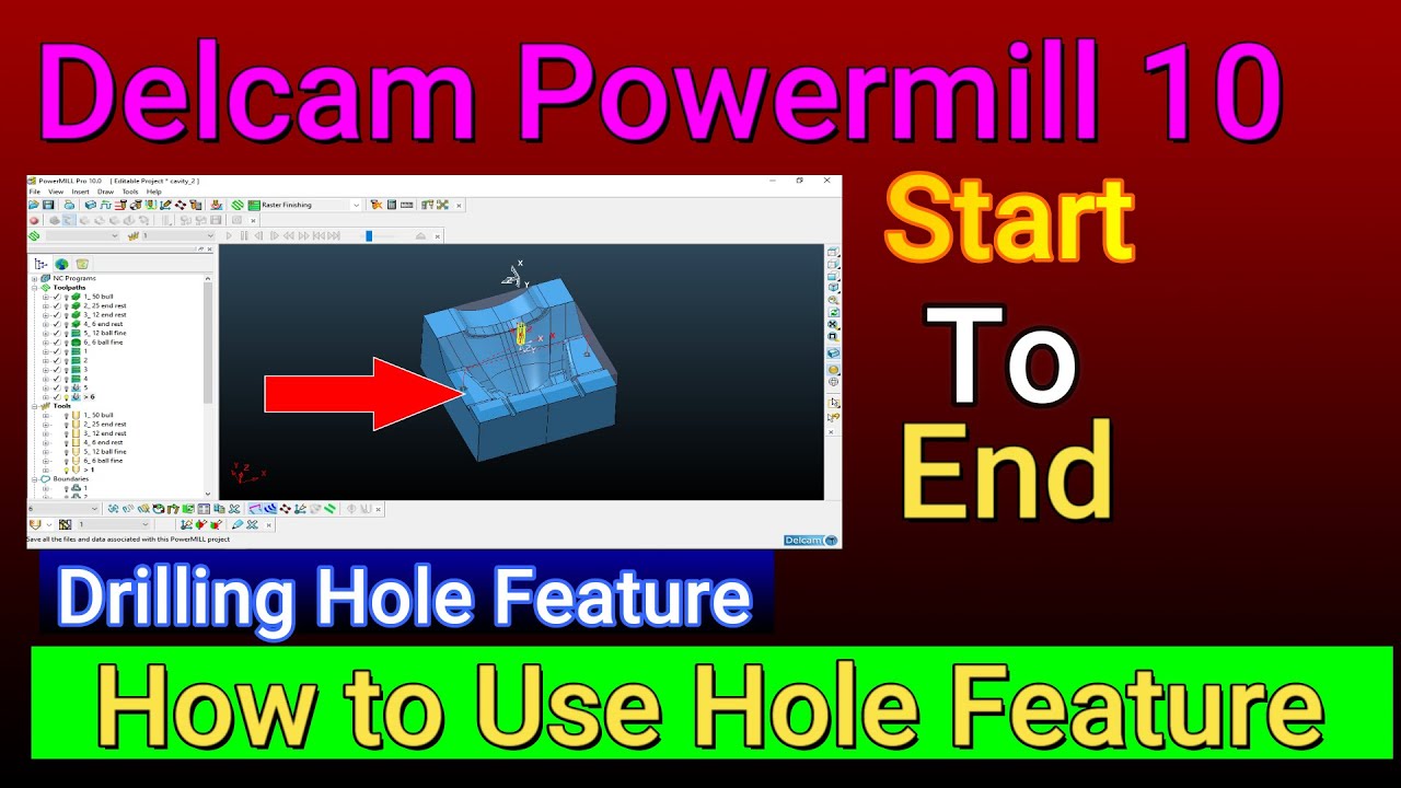 Delcam powermill 2010 drill | driling in powermill 2010 | How to Create ...