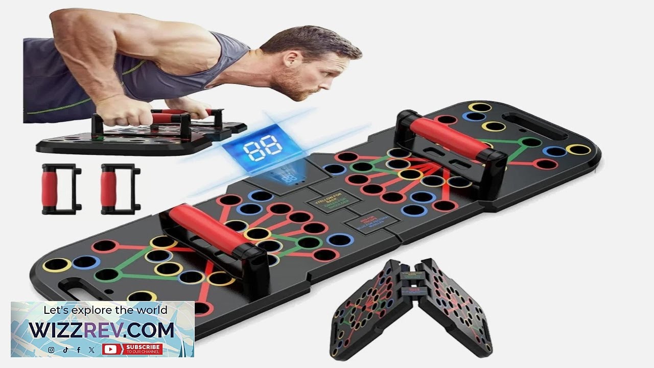 60 in 1 Smart Push Up Board with Digital Counter Foldable Home Gym ...