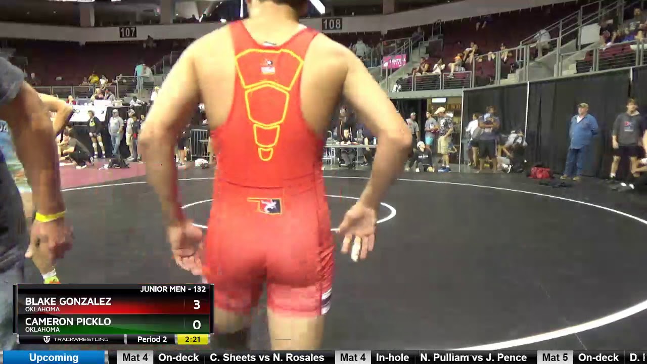 Junior Men 132 Blake Gonzalez Oklahoma Vs Cameron Picklo Oklahoma - YouTube