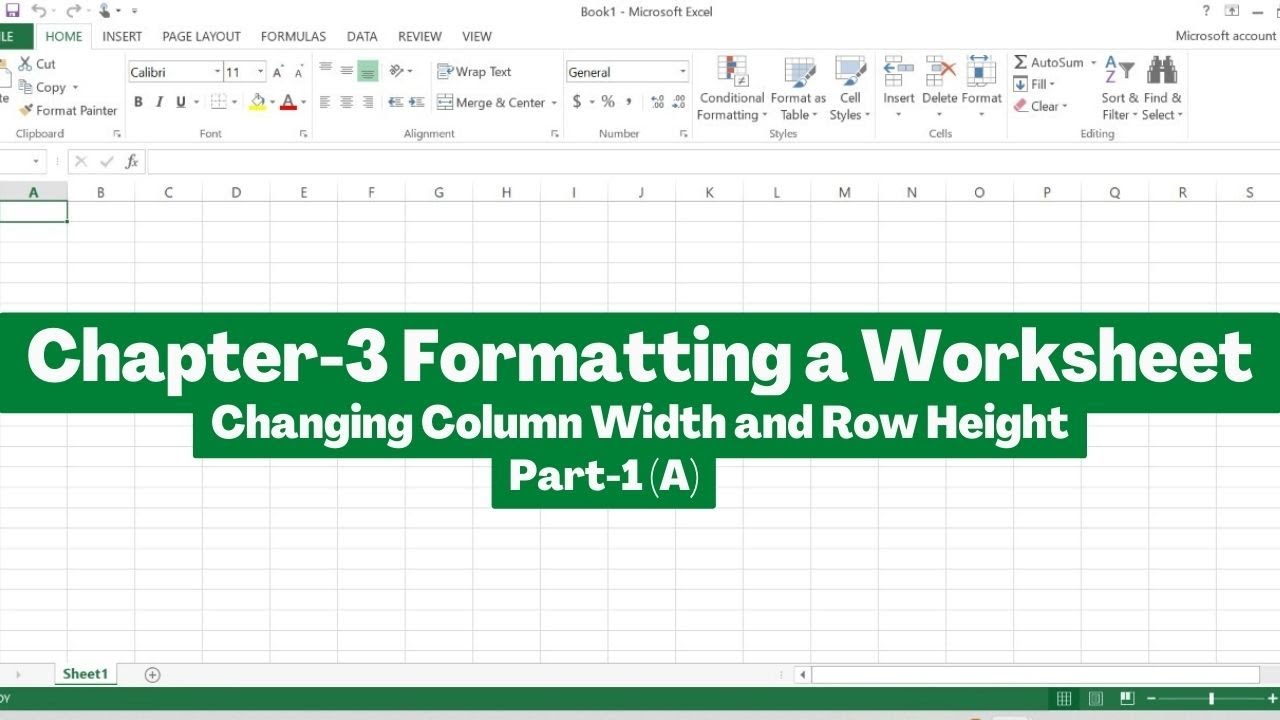 CHAPTER 3 Formatting a Worksheet Part 1 B CONT - YouTube