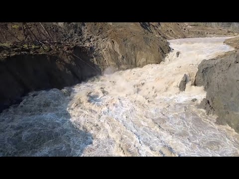 Chilcotin River Fast Raging Water After HISTORIC Slide - Drone - YouTube