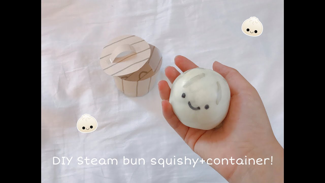 DIY Squishy Bun + Container! 🥟 | super easy to make! - YouTube