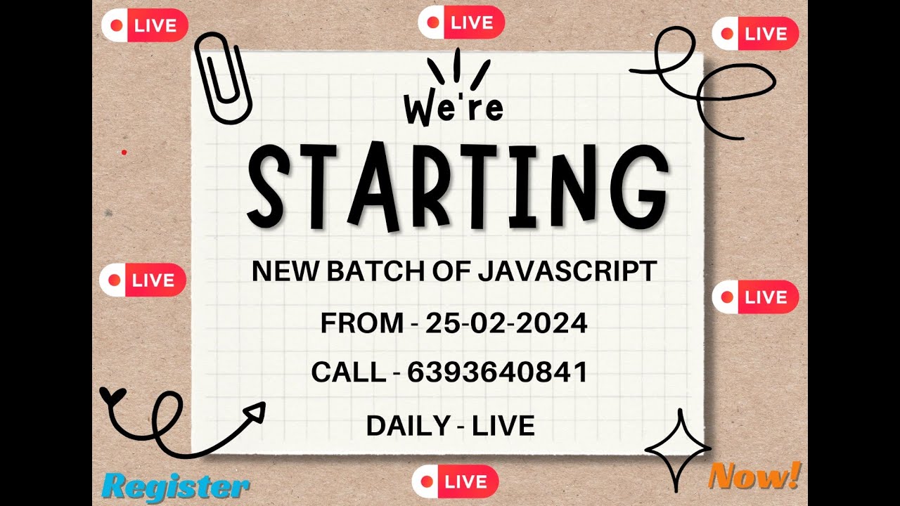 FREE LIVE JAVASCRIPT CLASSESS | 25-02-2024 | TOTALLY PROJECT BASED ...