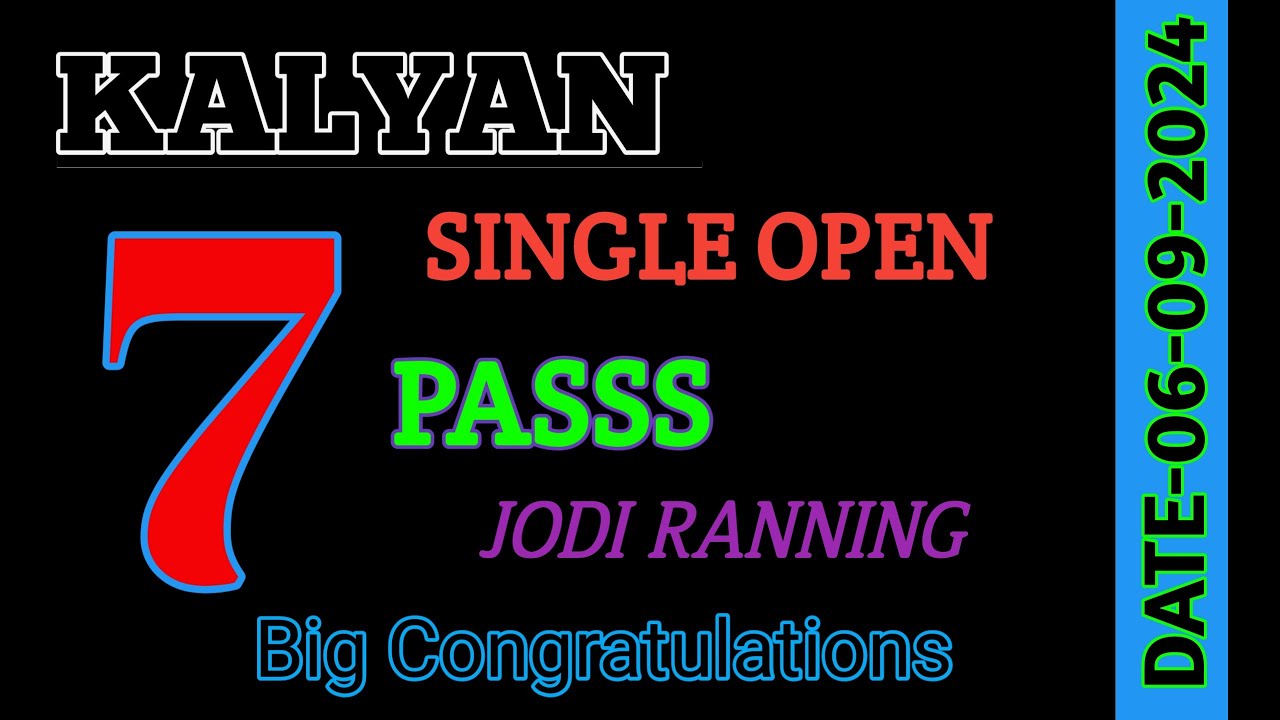 KALYAN 06-09-2024 SINGLE OPEN 7777 PRINT CONGRATULATIONS 🎉 #RAJ-MATKA ...