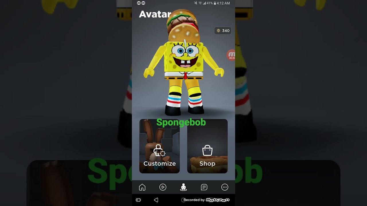 Spongebob roblox avatar - YouTube