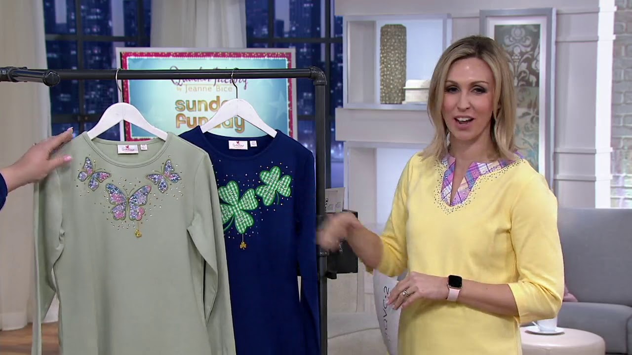 Quacker Factory Motif French Terry Knit Top with Charm on QVC - YouTube
