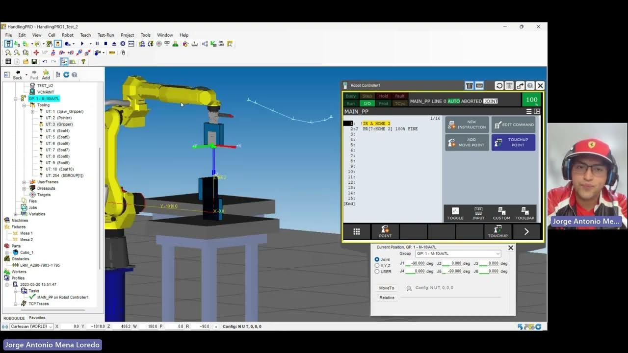 10. Agregar y configurar gripper, pick n' place (paso a paso) | Tutorial de Fanuc Roboguide ...