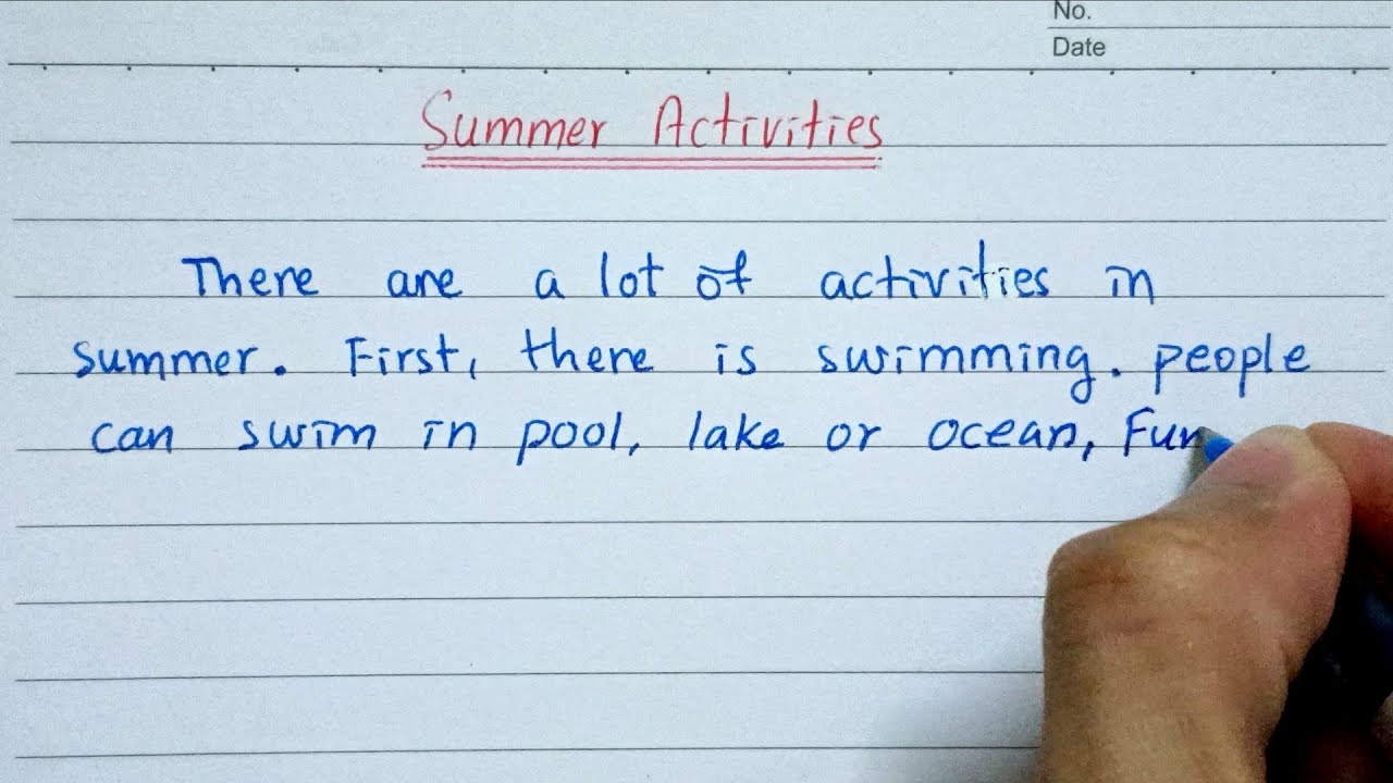 how to write about summer activities - good example for you to write a ...