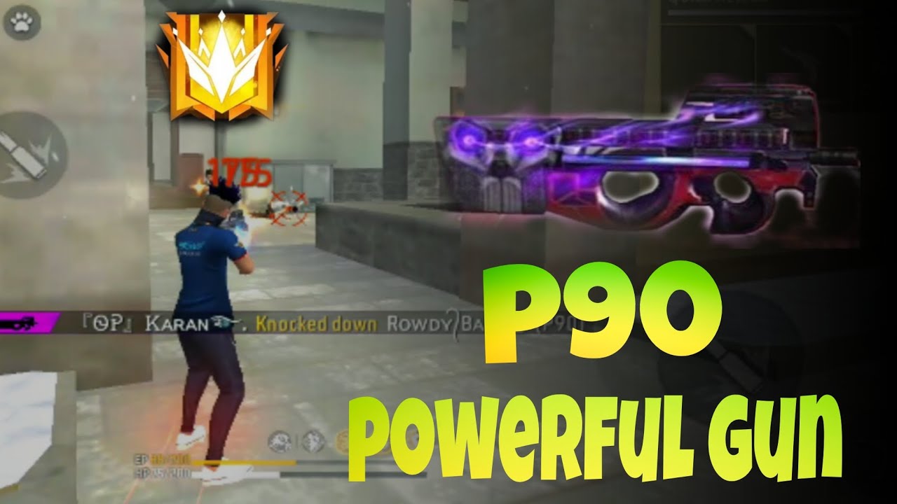 P90 POWERFUL GUN SKIN 1V 4 CLUTCH IN FREE FIRE 🥵🥵 || GARENA FREE FIRE ...