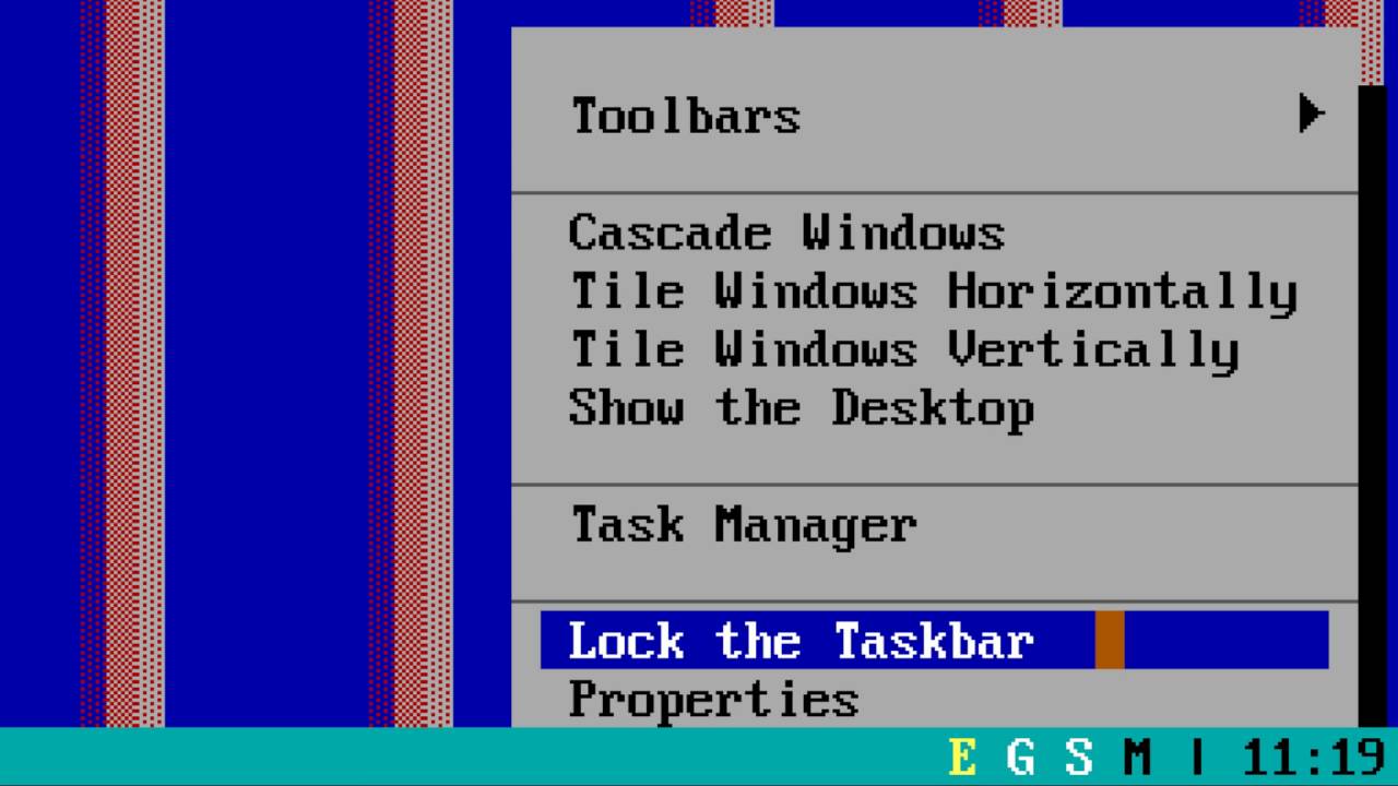 Lock the taskbar - MS-DOS 4 edition - YouTube