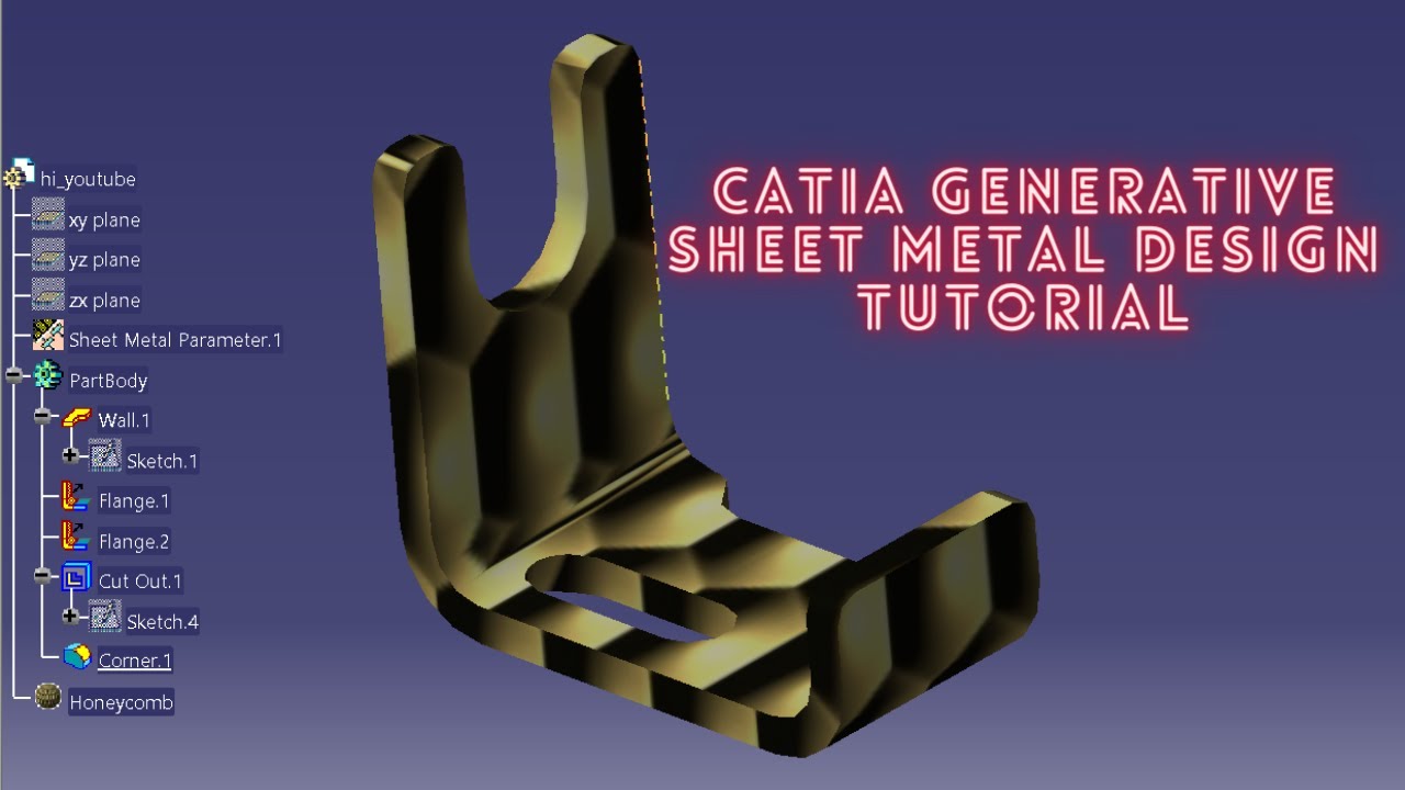 CATIA GENERATIVE SHEET METAL TUTORIAL / ALISTIRMA - YouTube