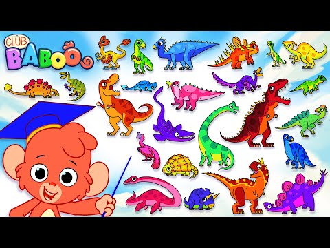 Dinosaur ABC | Learn the Alphabet with 26 CARTOON DINOSAURS for children | t rex t-rex | Club Baboo