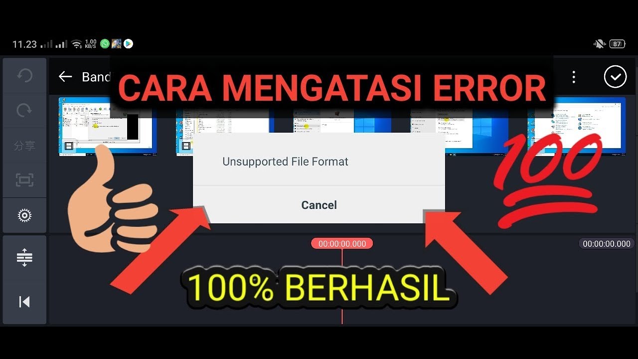 Cara Mengatasi kinemaster error unsupported file format - YouTube