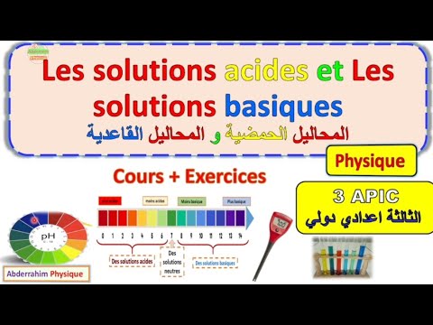 les solutions acides et les solutions basiques 3ème année collège ...