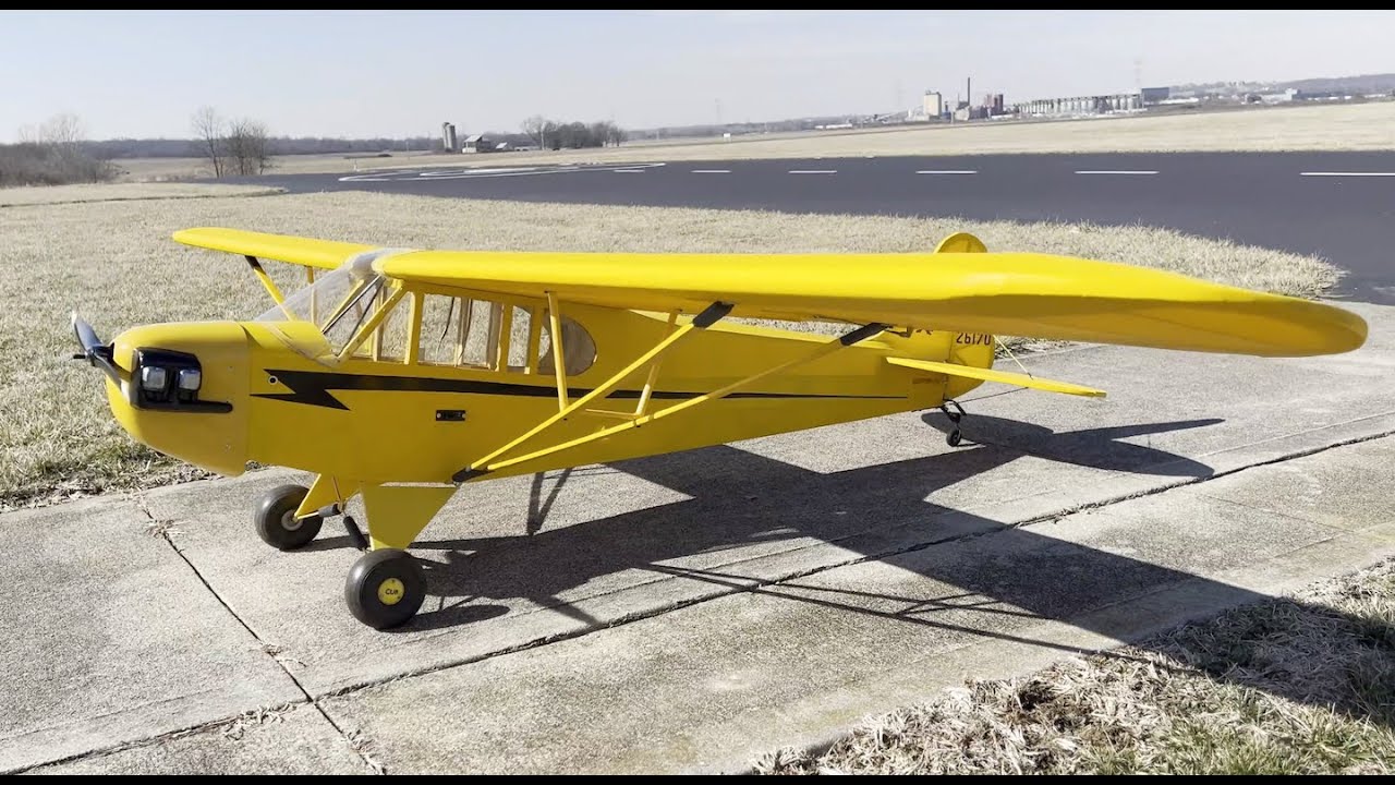 SIG 1/4 Scale Piper Cub - Testing New Motor & Prop - YouTube