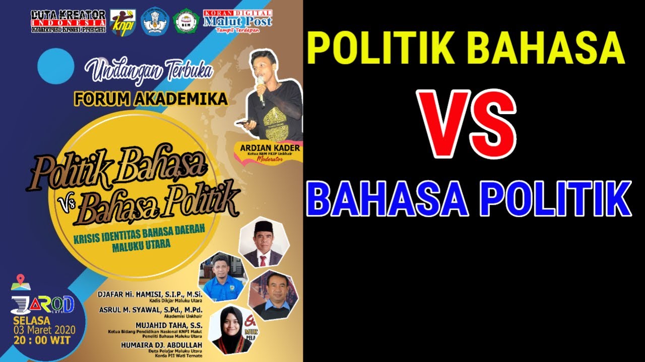 DISKUSI POLITIK BAHASA VS BAHASA POLITIK - cafe jarod - YouTube