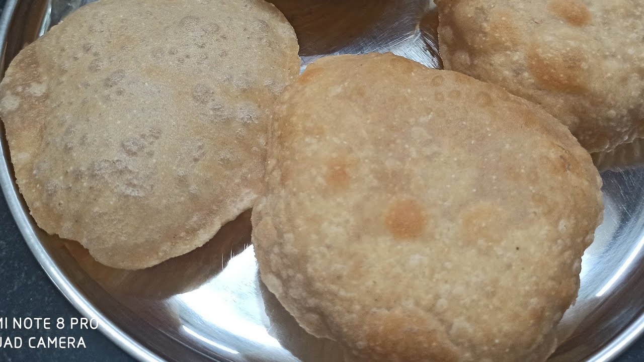 Puri recipe/puffy and soft puri/poori/wheat flour poori/simple easy and ...