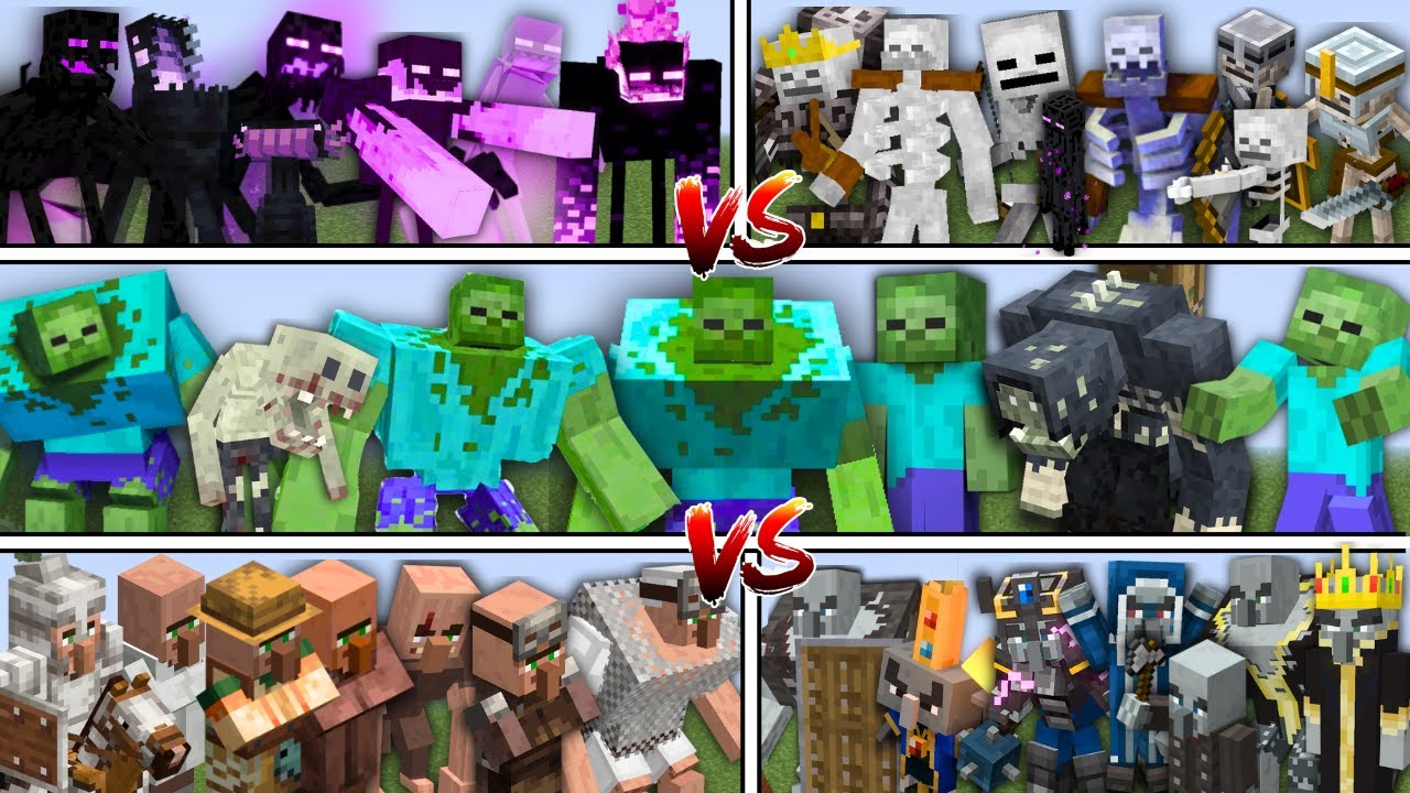 ZOMBIE TEAM vs ALL MOBS TEAM in Minecraft Mob Battle - YouTube