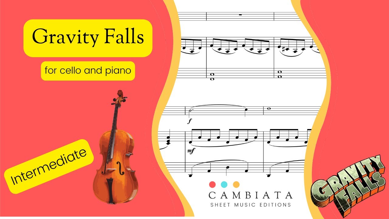 Gravity Falls Main theme - for cello (solo) and piano (duet) - YouTube